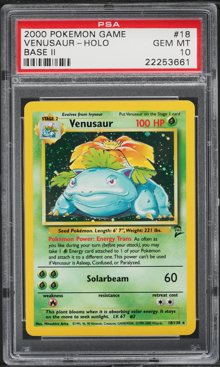 2000 Pokemon Base Set 2 Holo Venusaur #18 PSA 10 GEM MINT on Fanatics ...