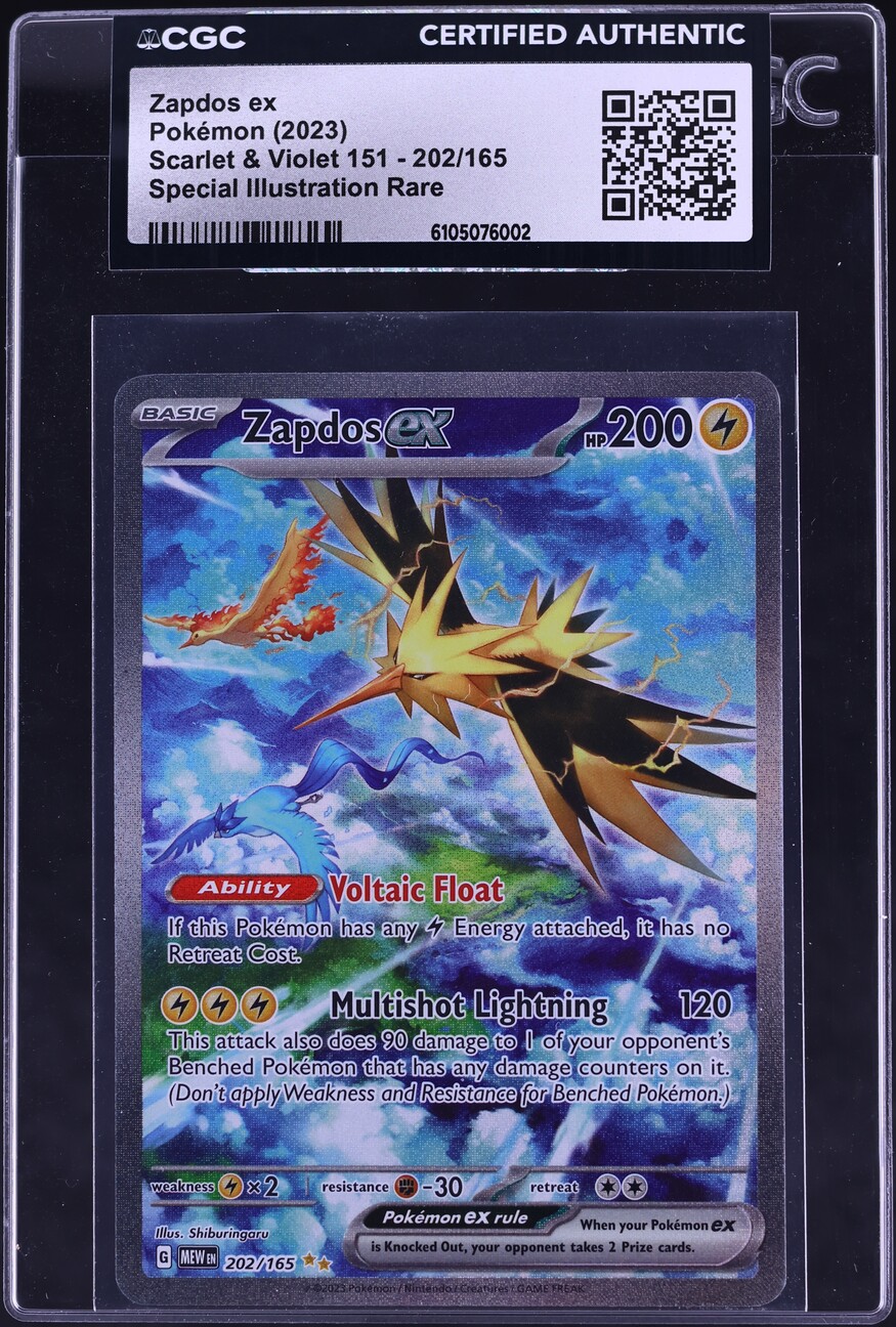 2023 Pokemon Scarlet & Violet 151 SIR Zapdos ex #202 CGC AUTH on ...