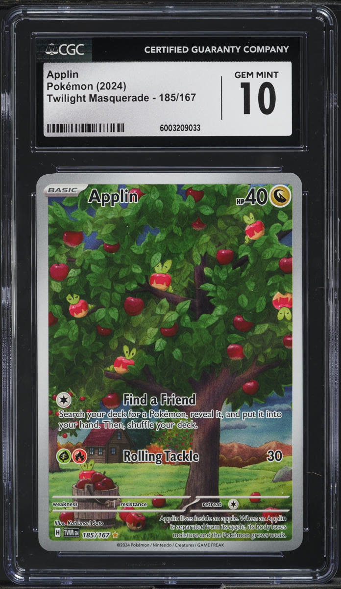 2024 Pokemon Scarlet & Violet Twilight Masquerade IR Applin #185 CGC 10 ...