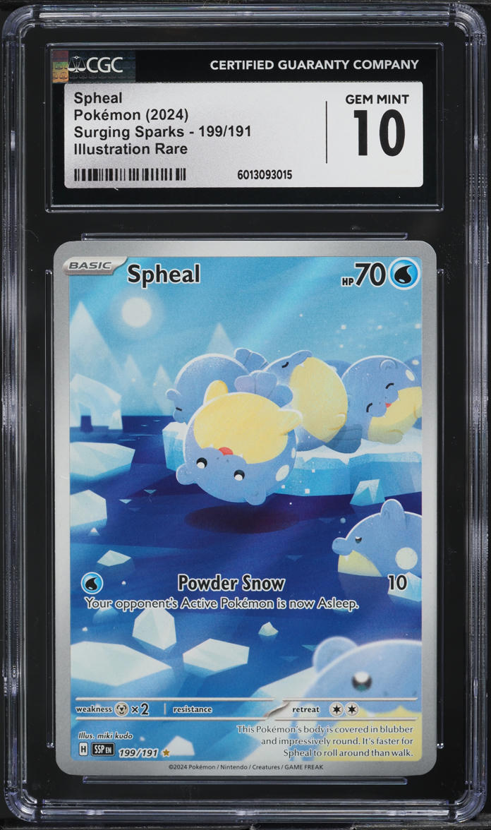 2024 Pokemon SV Surging Sparks Illustration Rare Spheal #199 CGC 10 GEM MINT on Fanatics Collect