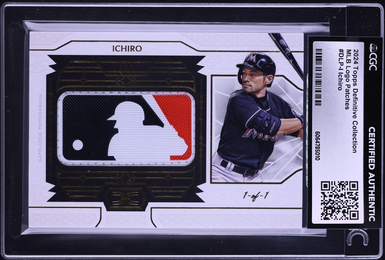 2024 Topps Definitive Collection Ichiro Suzuki MLB LOGO PATCH 1/1 CGC AUTH on Fanatics Collect