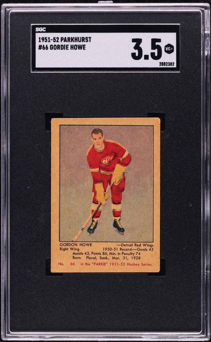1951 Parkhurst Gordie Howe ROOKIE #66 SGC 3.5 VG+ on Fanatics Collect