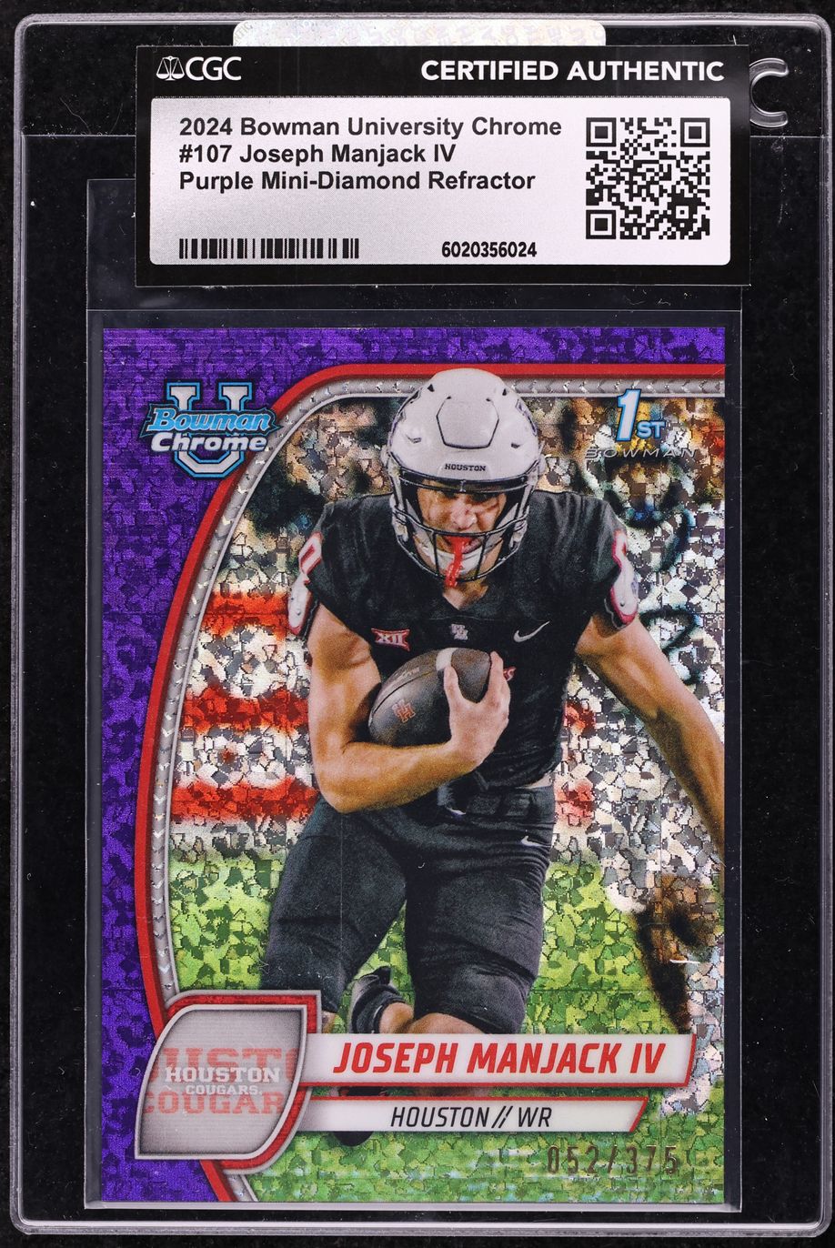 2024 Bowman Chrome U Purple Diamond Refractor Joseph Manjack IV RC /375 ...