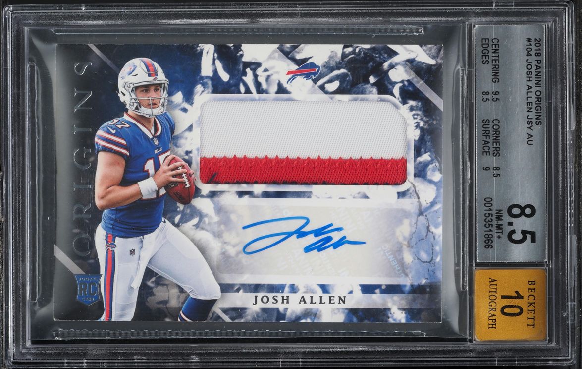 2018 Panini Origins Josh Allen ROOKIE PATCH AUTO #104 BGS 8.5 NM-MT+ on ...