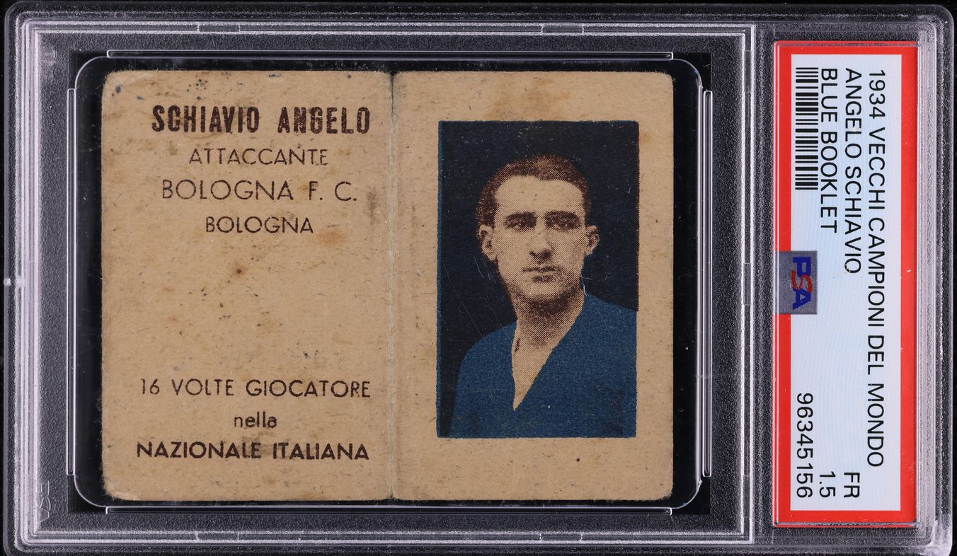 1934 Vecchi I Campioni Del Mondo Angelo Schiavio BLUE BOOKLET PSA 1.5 FR on Fanatics Collect