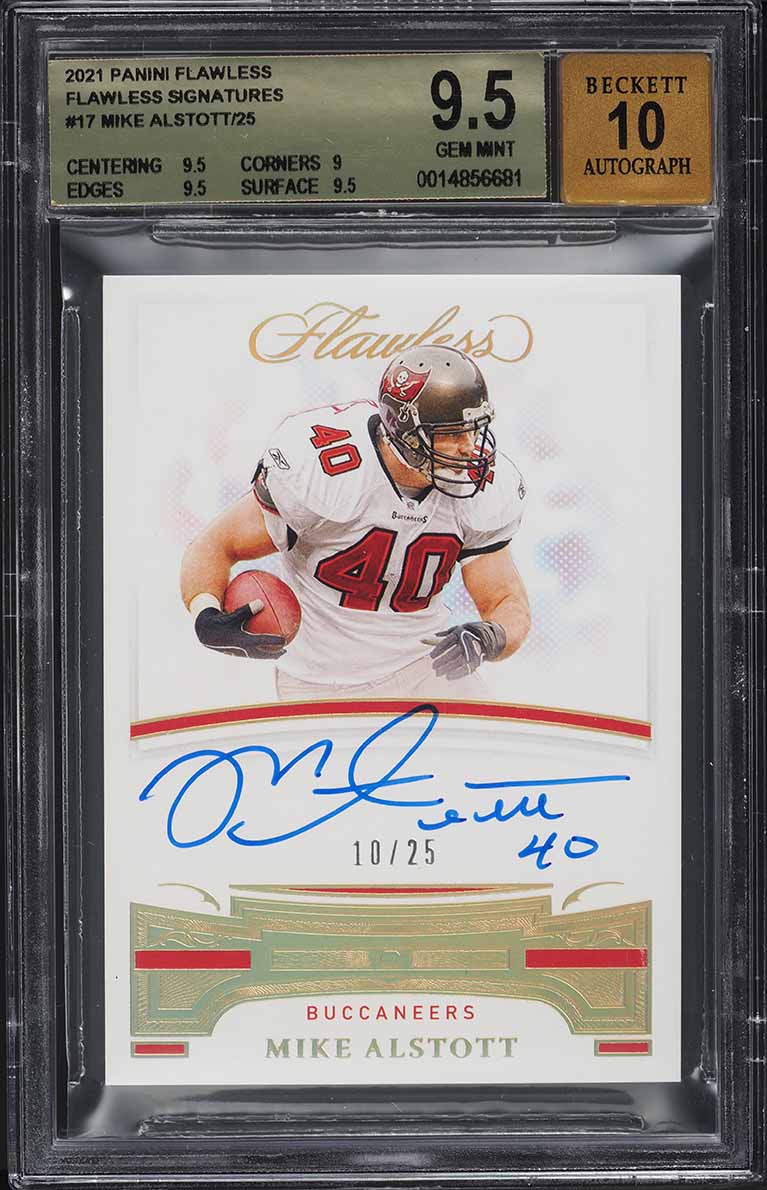 2021 Panini Flawless Signatures Mike Alstott AUTO /25 #FSI-MAL BGS 9.5 ...