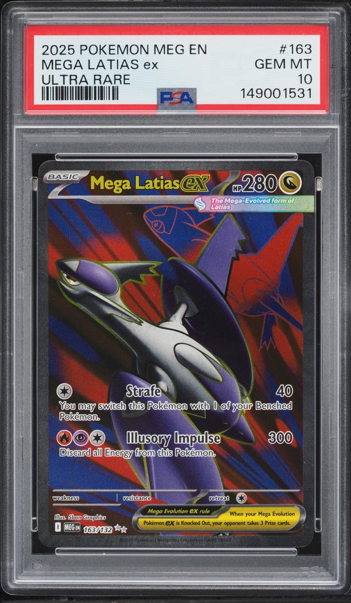 2025 Pokemon Mega Evolution Full Art Mega Latias Ex #163 PSA 10 GEM ...