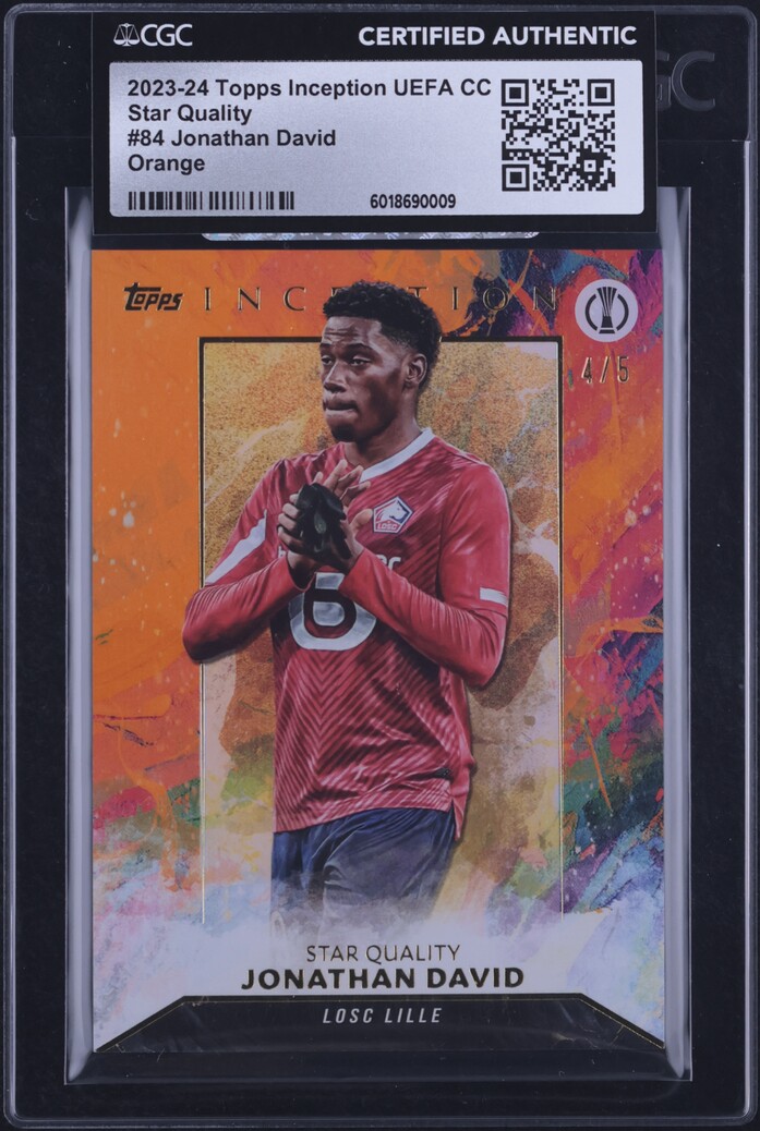 2023 Topps Inception UEFA Star Quality Orange Jonathan David /5 #84 CGC ...