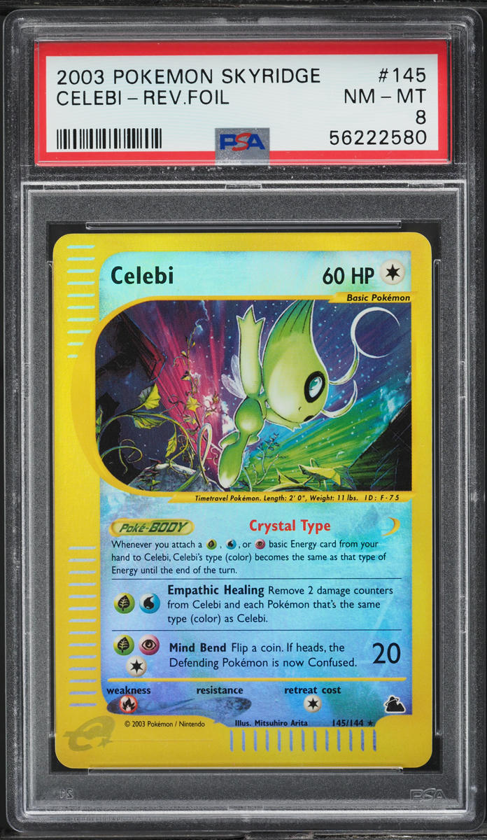2003 Pokemon Skyridge Celebi Reverse Holo Celebi #145 PSA 8 NM-MT on ...