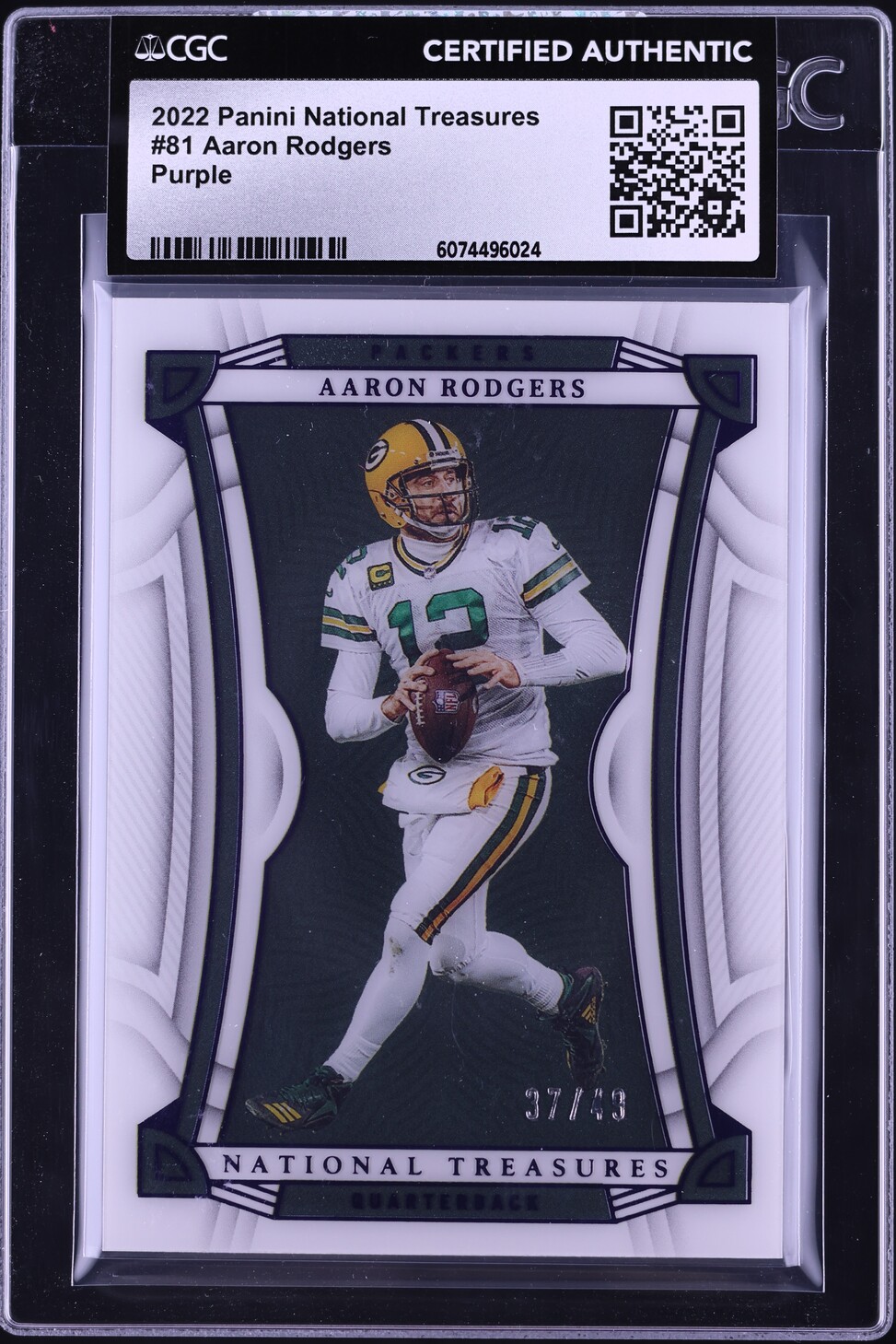 2022 National Treasures Purple Aaron Rodgers /49 #81 CGC AUTH on ...