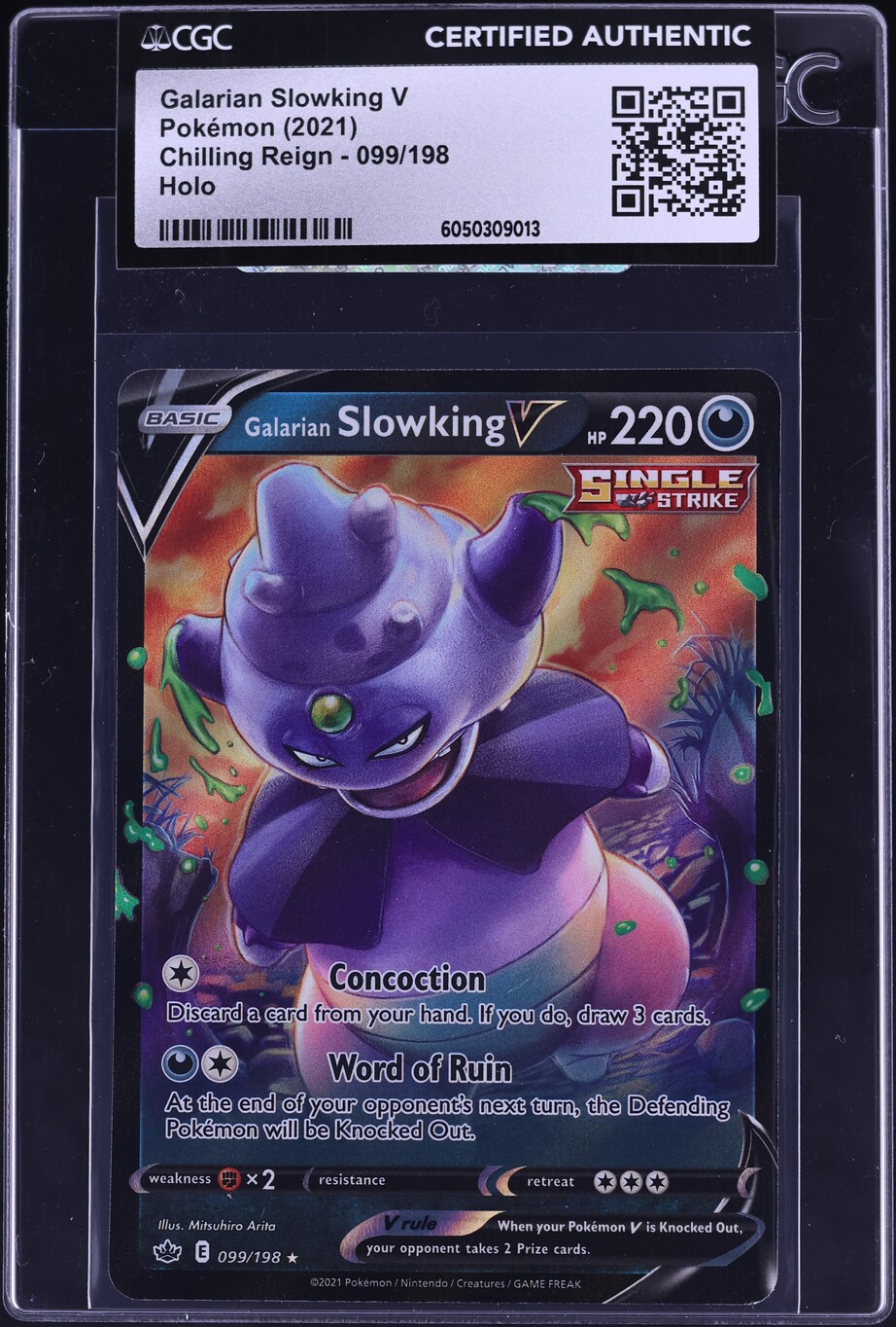 2021 Pokemon Sword & Shield Chilling Reign Galarian Slowking V #99 CGC ...