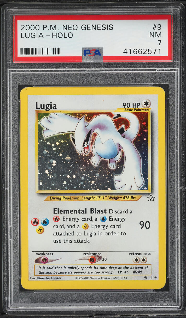2000 Pokemon Neo Genesis Holo Lugia #9 PSA 7 NRMT on Fanatics Collect