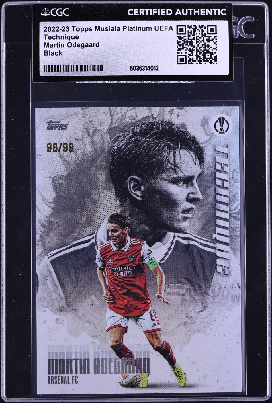 2022 Topps Musiala Platinum UEFA Technique Black Martin Odegaard /99 ...