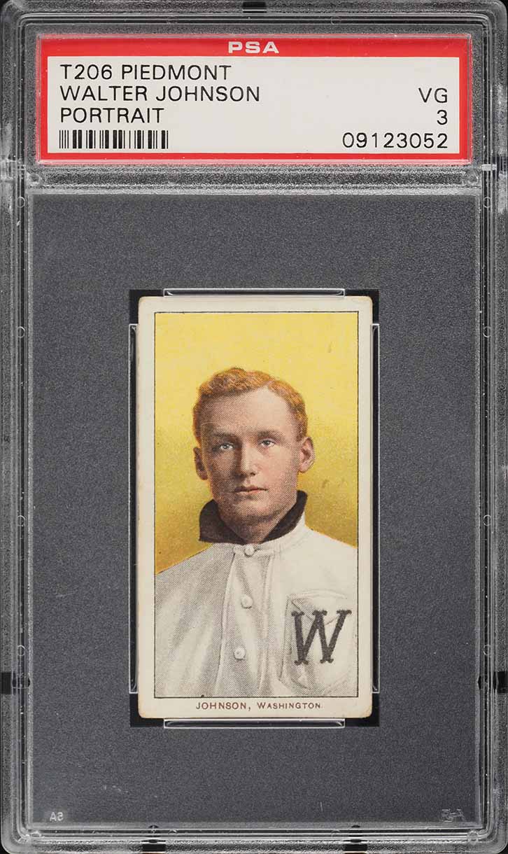1909-11 T206 Walter Johnson PORTRAIT, PIEDMONT PSA 3 VG on Fanatics Collect