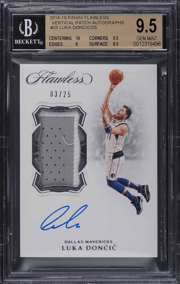 2018 Panini Flawless Vertical Luka Doncic ROOKIE RC PATCH AUTO 03/25 ...