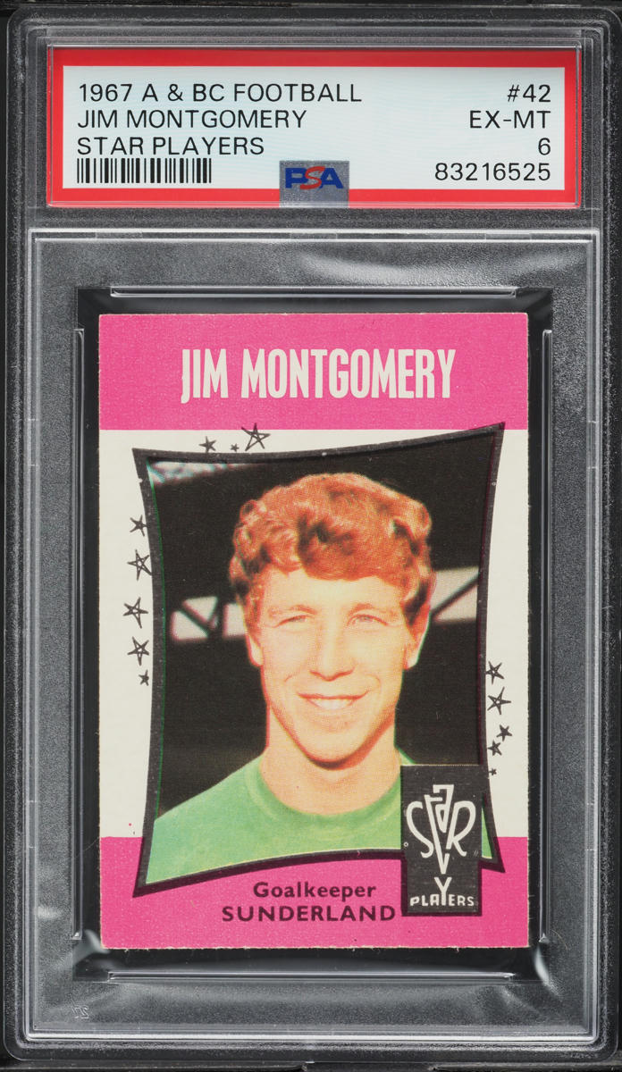 1967 A & BC Football Star Players Jim Montgomery #42 PSA 6 EXMT on ...