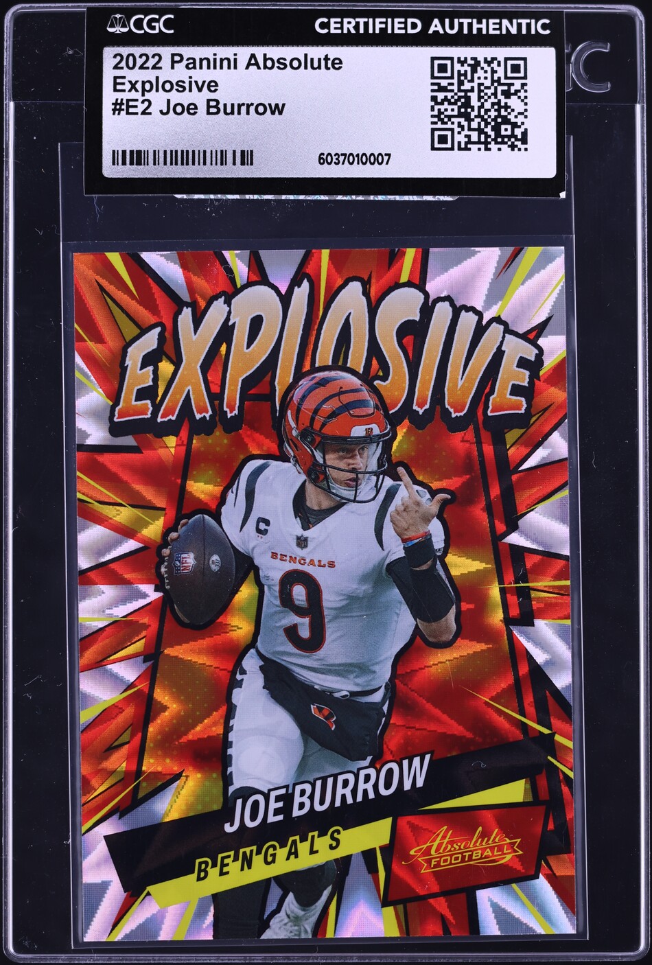 2022 Absolute Explosive Joe Burrow #E2 CGC AUTH on Fanatics Collect