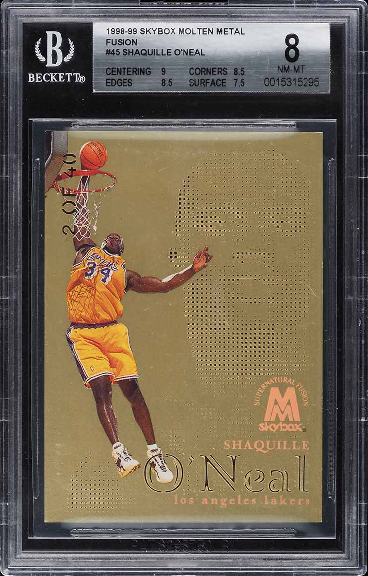 1998 Skybox Molten Metal Fusion Shaquille O'Neal /40 #45 BGS 8 NM-MT on Fanatics Collect