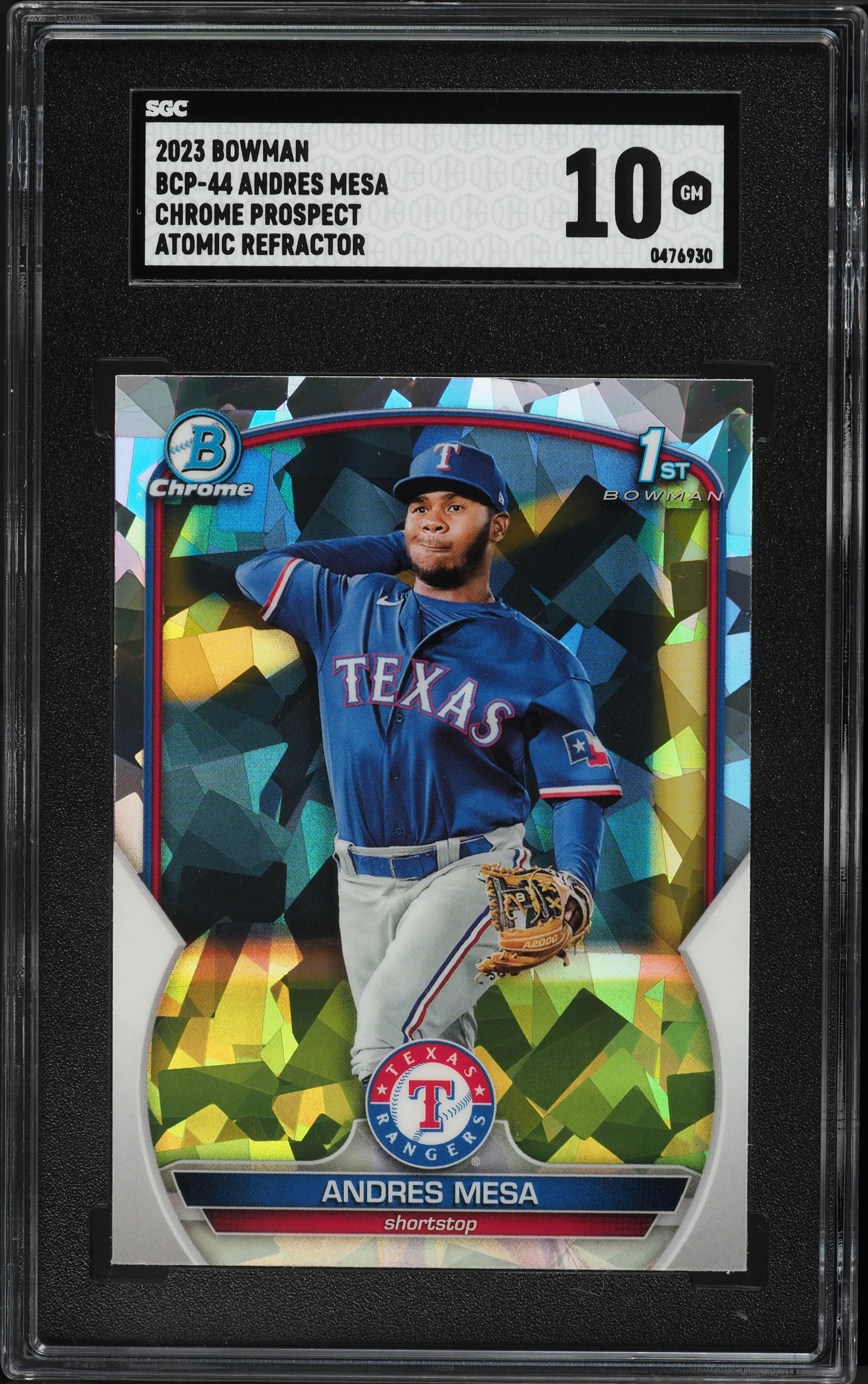 2023 Bowman Chrome Atomic Refractor Andres Mesa ROOKIE #BCP-44 SGC 10 ...