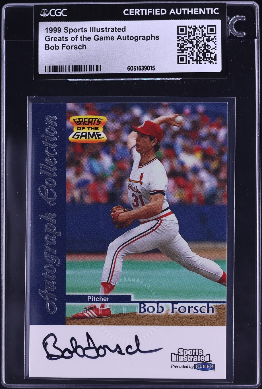 1999 Sports Illustrated Greats Of The Game Bob Forsch AUTO CGC AUTH on ...