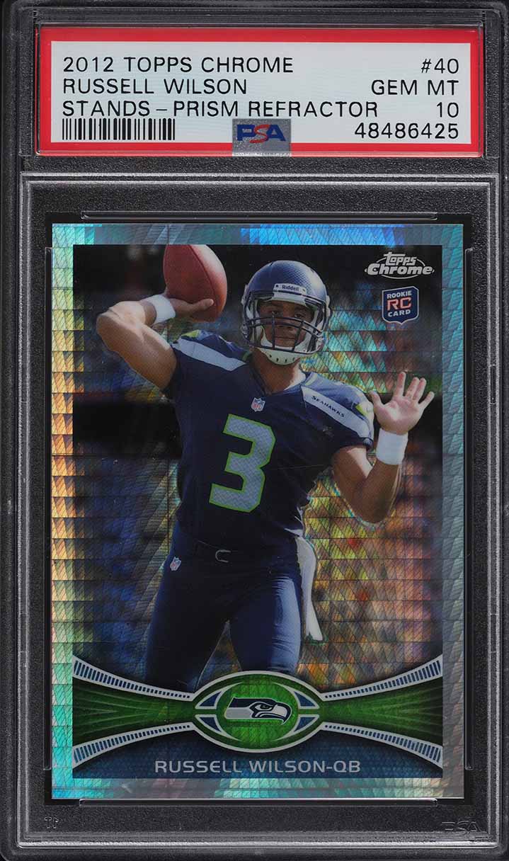2012 Topps Chrome Prism Refractor Russell Wilson ROOKIE /216 #40 PSA 10 ...