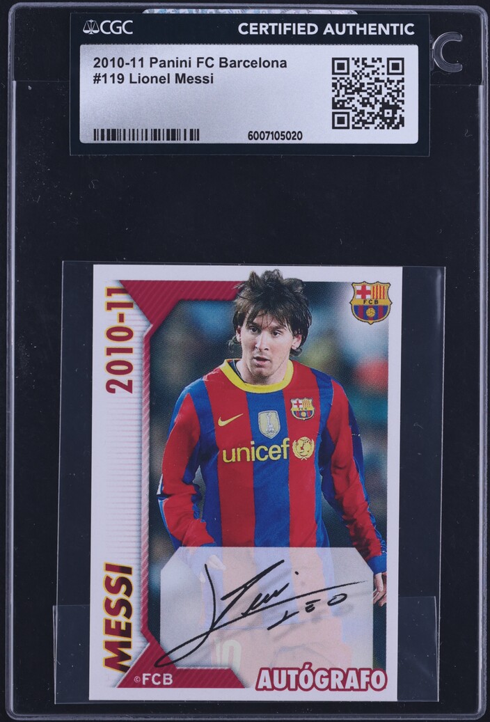 2010 Panini FC Barcelona Lionel Messi #119 CGC AUTH on Fanatics Collect