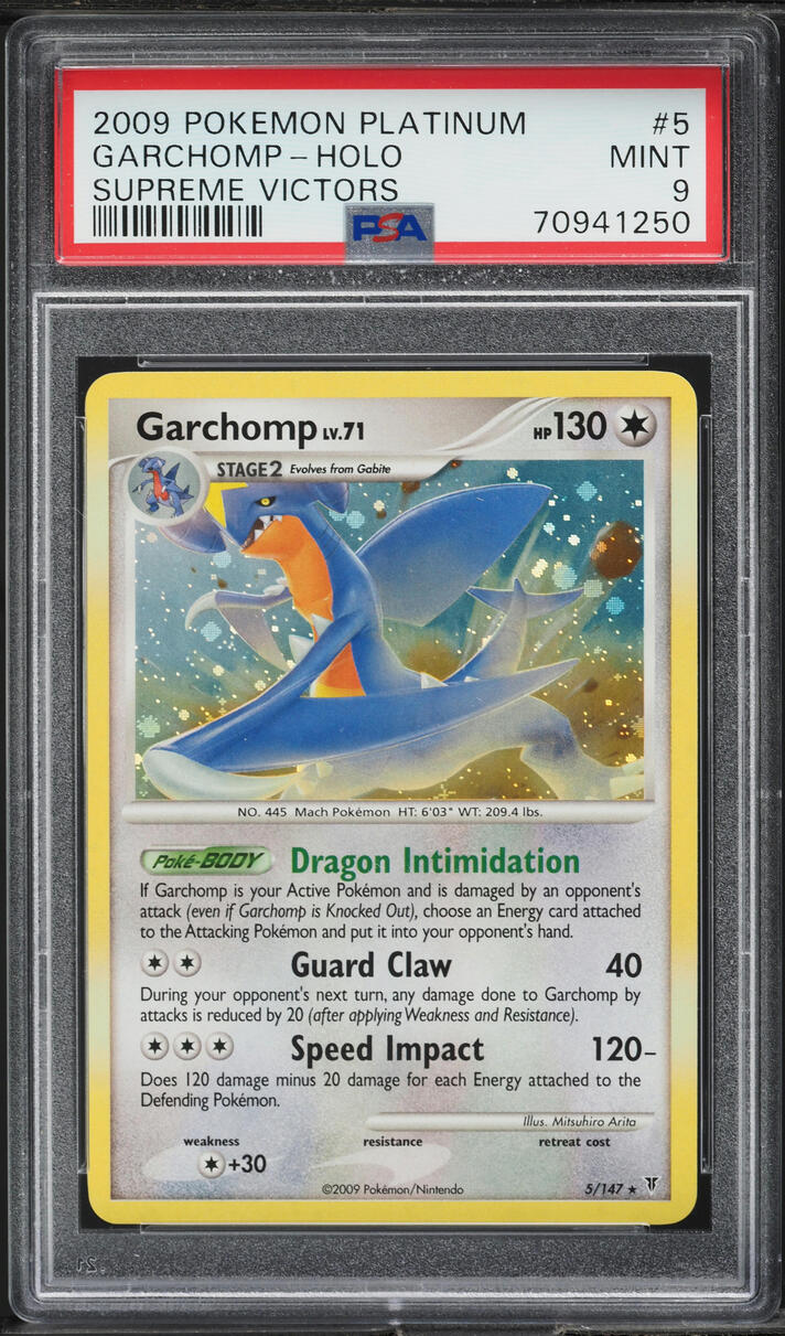 2009 Pokemon Platinum Supreme Victors Holo Garchomp #5 PSA 9 MINT on ...