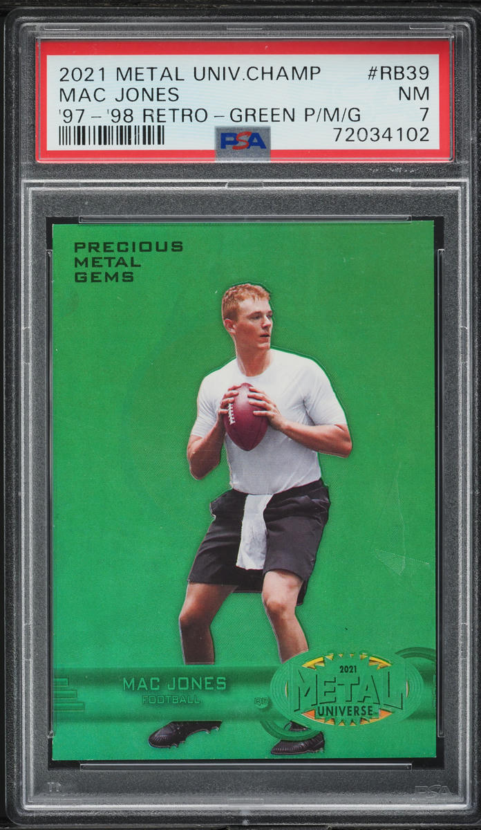 2021 Metal Universe '97 Retro Precious Metal Gems Green Mac Jones RC ...