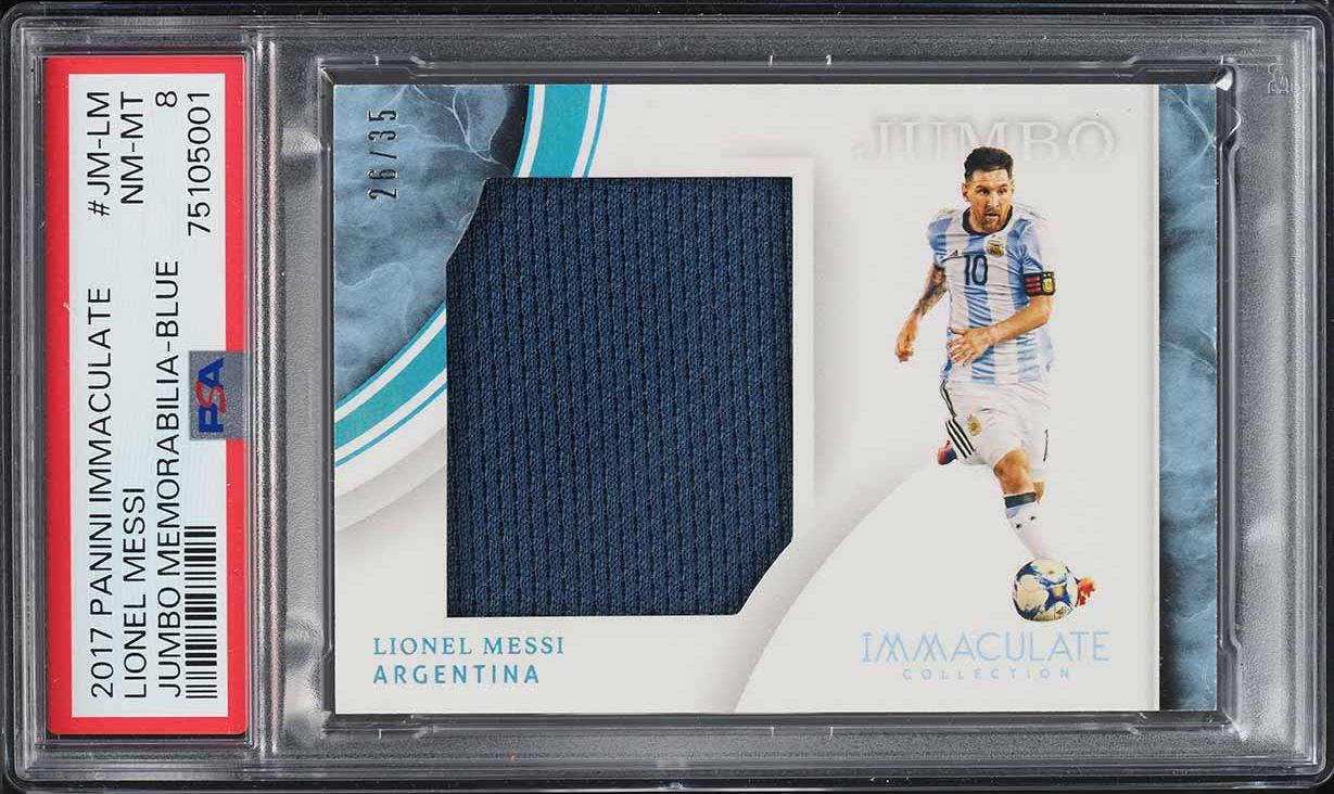 2017 Immaculate Collection Jumbo Blue Lionel Messi PATCH /35 #JM-LM PSA ...