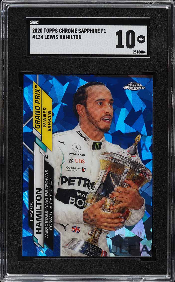 2020 Topps Chrome Formula 1 F1 Sapphire Lewis Hamilton #134 SGC 10 GEM ...