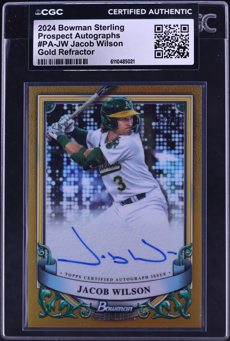 2024 Bowman Sterling Gold Refractor Jacob Wilson PROSPECT AUTO /50 #PA ...