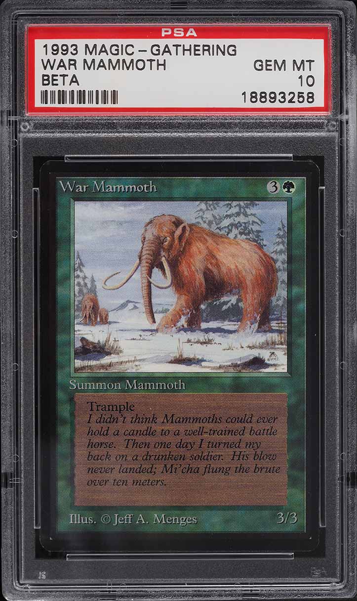 1993 Magic The Gathering MTG Beta War Mammoth PSA 10 GEM MINT on ...