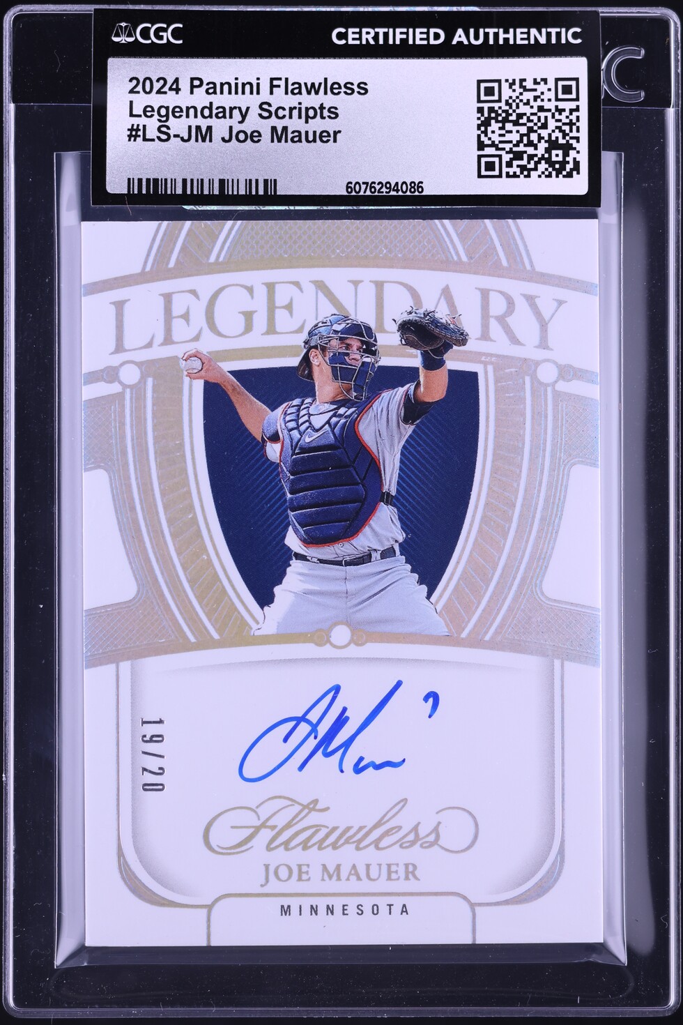 2024 Panini Flawless Legendary Scripts Joe Mauer AUTO /20 #LS-JM CGC ...