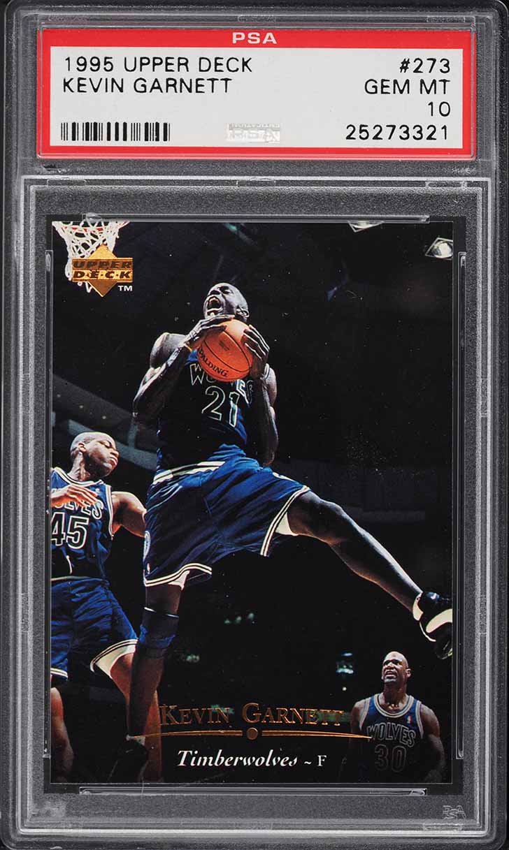 1995 Upper Deck Basketball Kevin Garnett ROOKIE #273 PSA 10 GEM MINT on ...
