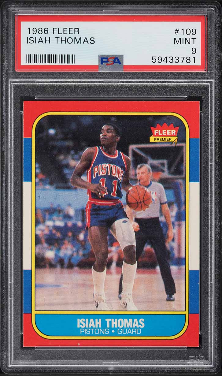 1986 Fleer Basketball Isiah Thomas ROOKIE #109 PSA 9 MINT on Fanatics ...