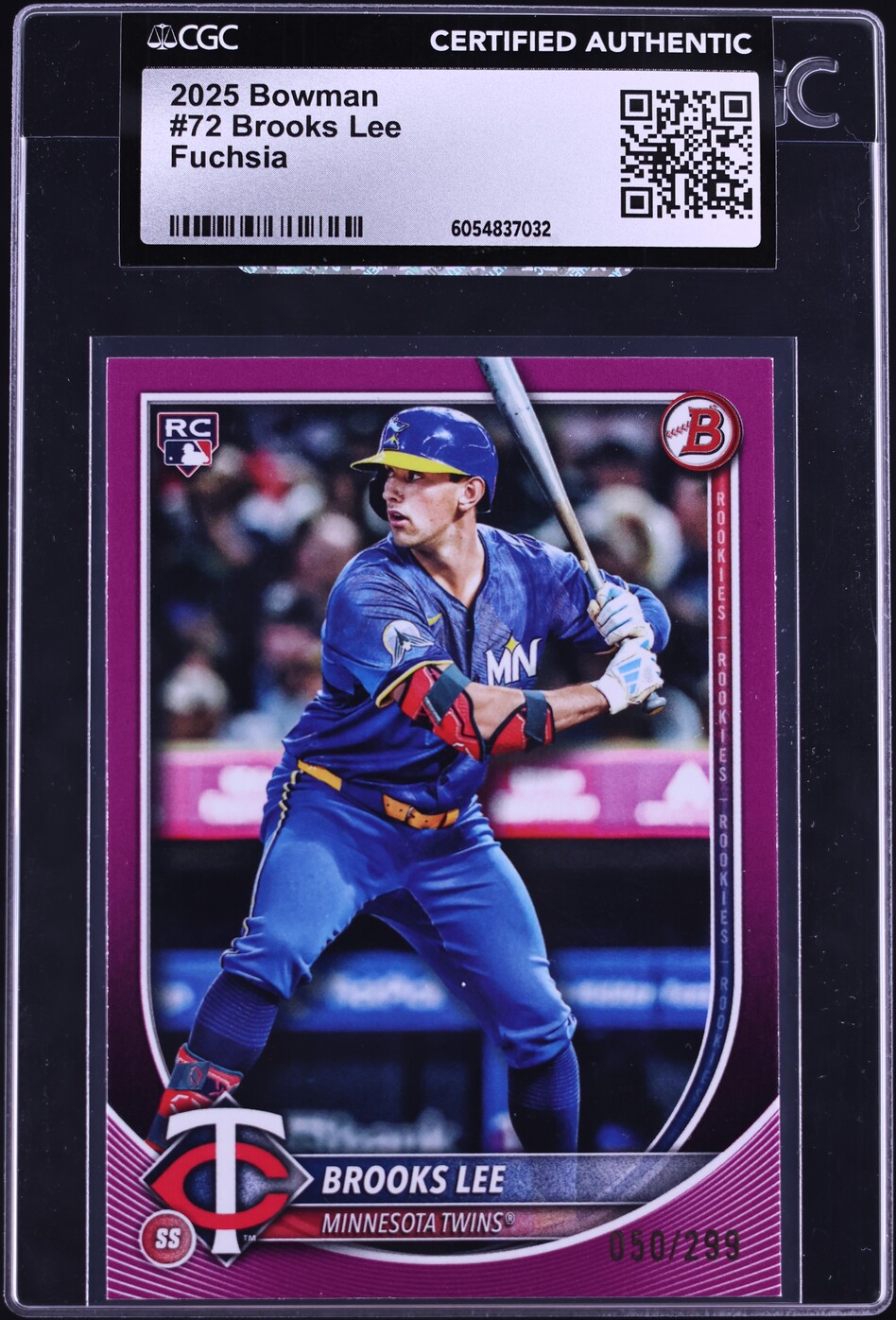 2025 Bowman Fuchsia Brooks Lee ROOKIE /299 #72 CGC AUTH on Fanatics Collect
