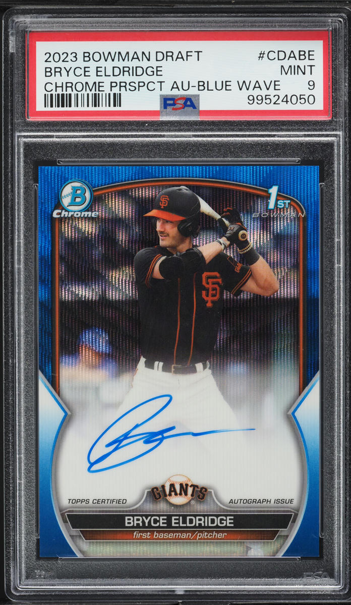 2023 Bowman Chrome Blue Wave Bryce Eldridge PROSPECT AUTO /150 #CDA-BE PSA 9 on Fanatics Collect