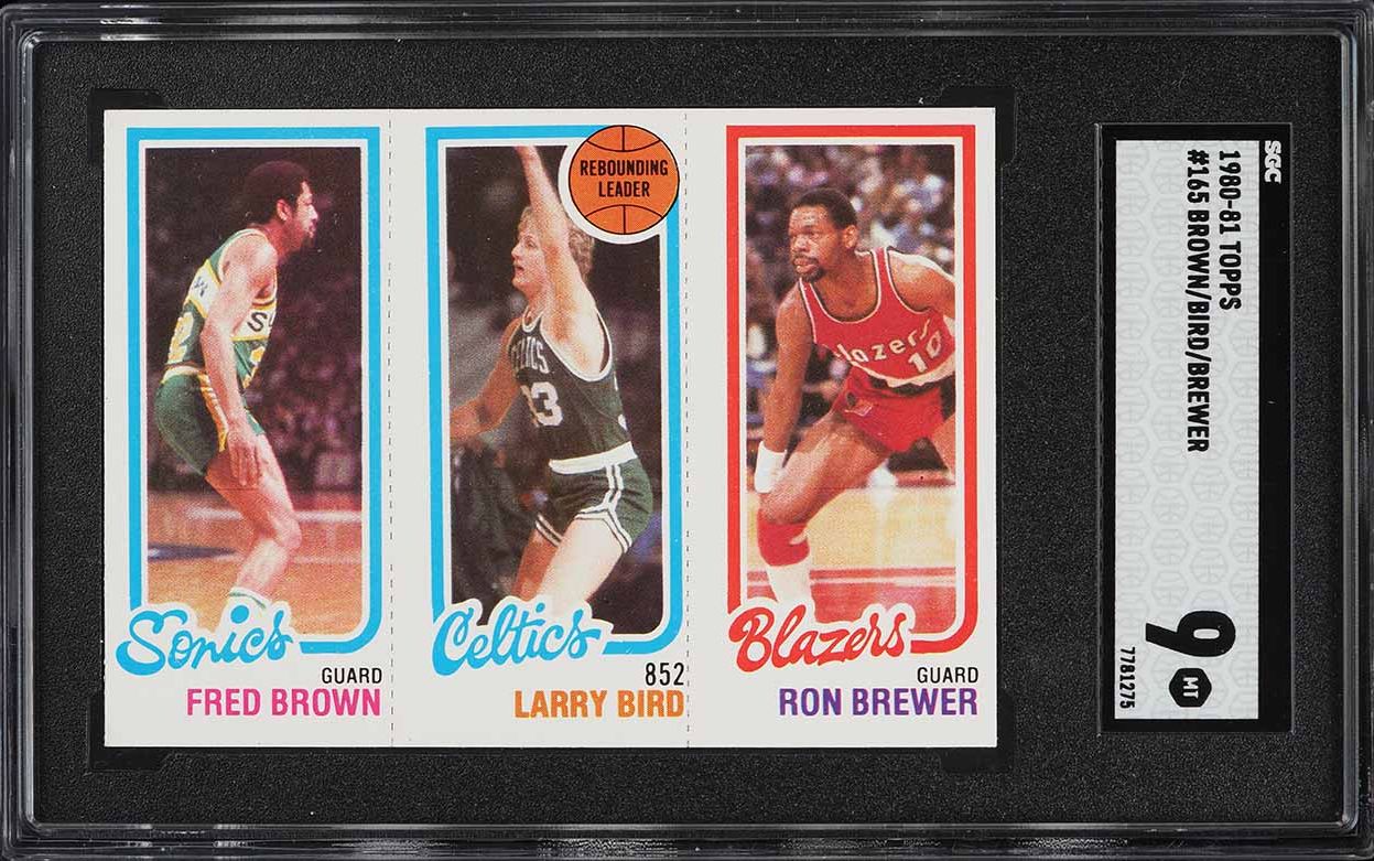 1980 Topps Basketball Fred Brown Larry Bird Ron Brewer ROOKIE SGC 9 ...