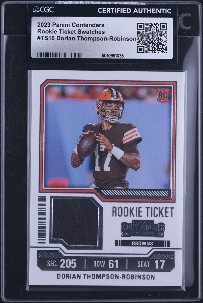 2023 Panini Contenders Ticket Dorian Thompson-Robinson ROOKIE PATCH CGC ...