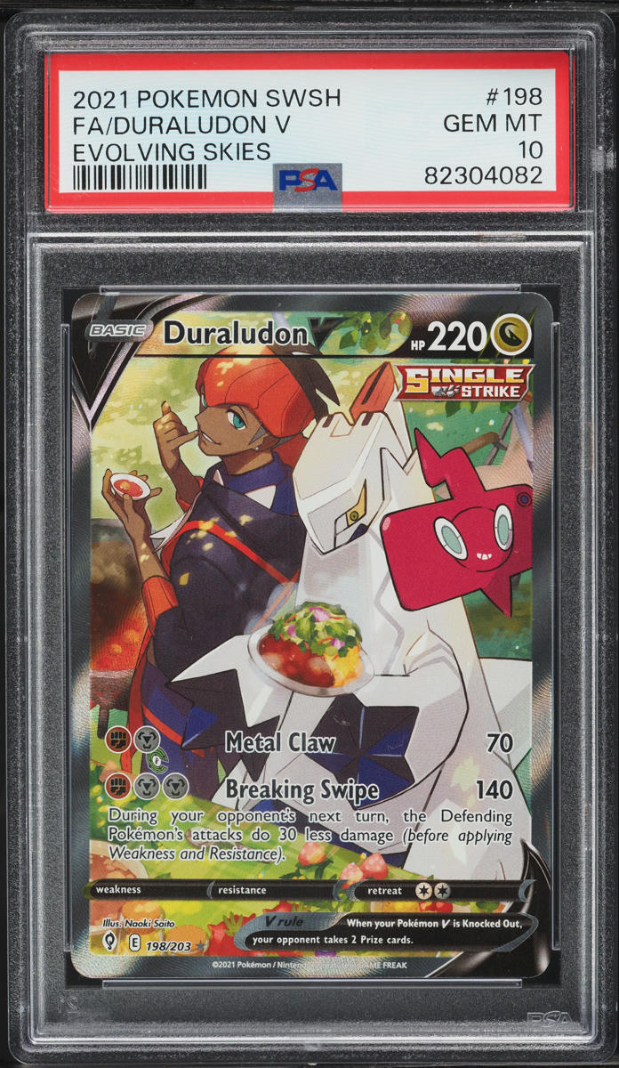 2021 Pokemon SWSH Evolving Skies Alt Art Duraludon V #198 PSA 10 GEM ...