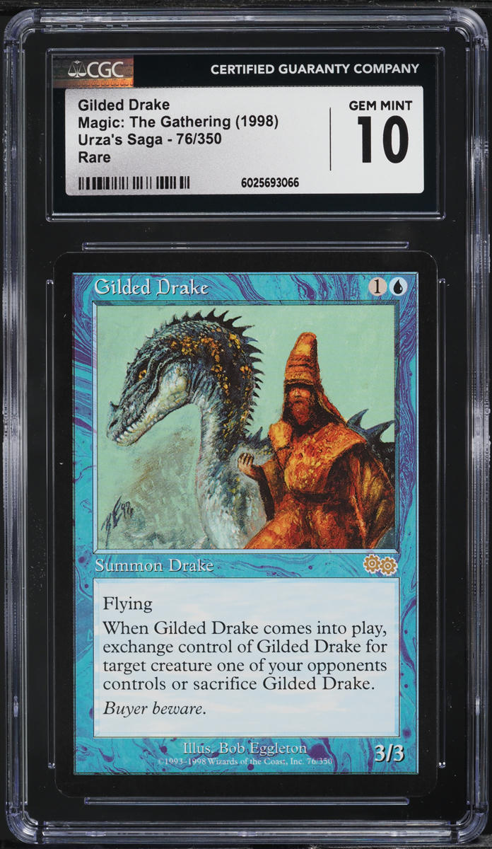 1998 Magic The Gathering MTG Urza's Saga Gilded Drake CGC 10 GEM MINT ...