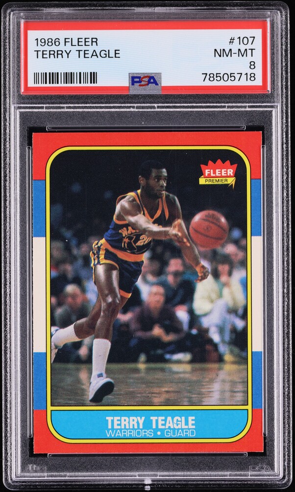 1986 Fleer Basketball Terry Teagle #107 PSA 8 NM-MT on Fanatics Collect