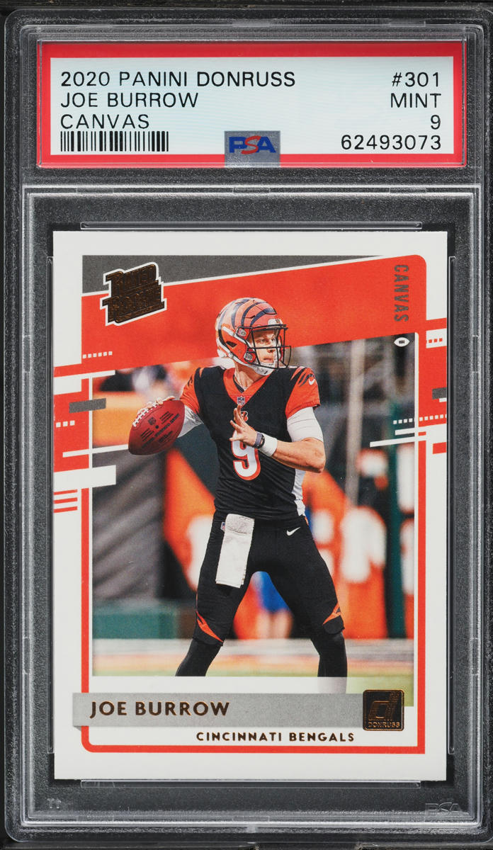 2020 Donruss Canvas Joe Burrow ROOKIE #301 PSA 9 MINT on Fanatics Collect