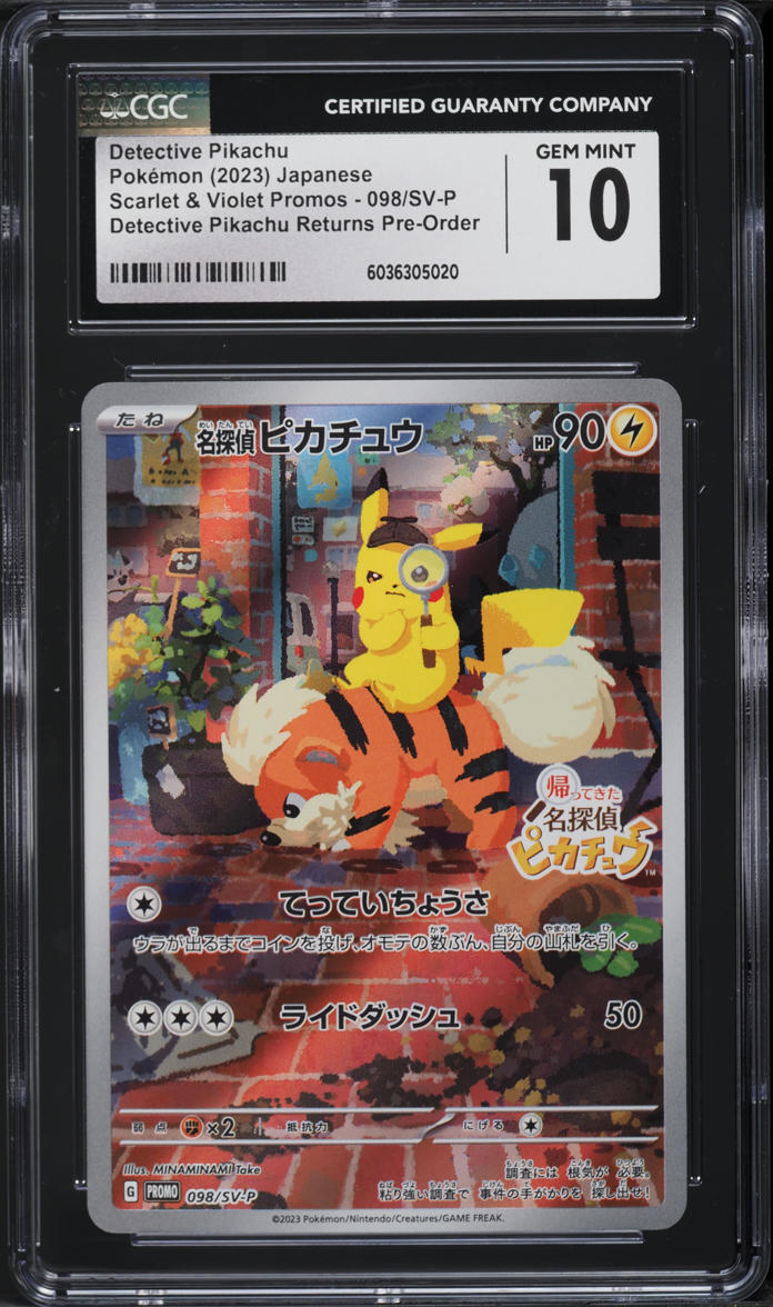 2023 Pokemon Japanese SV Promo Pre-Order Detective Pikachu #98 CGC 10 GEM MINT on Fanatics Collect