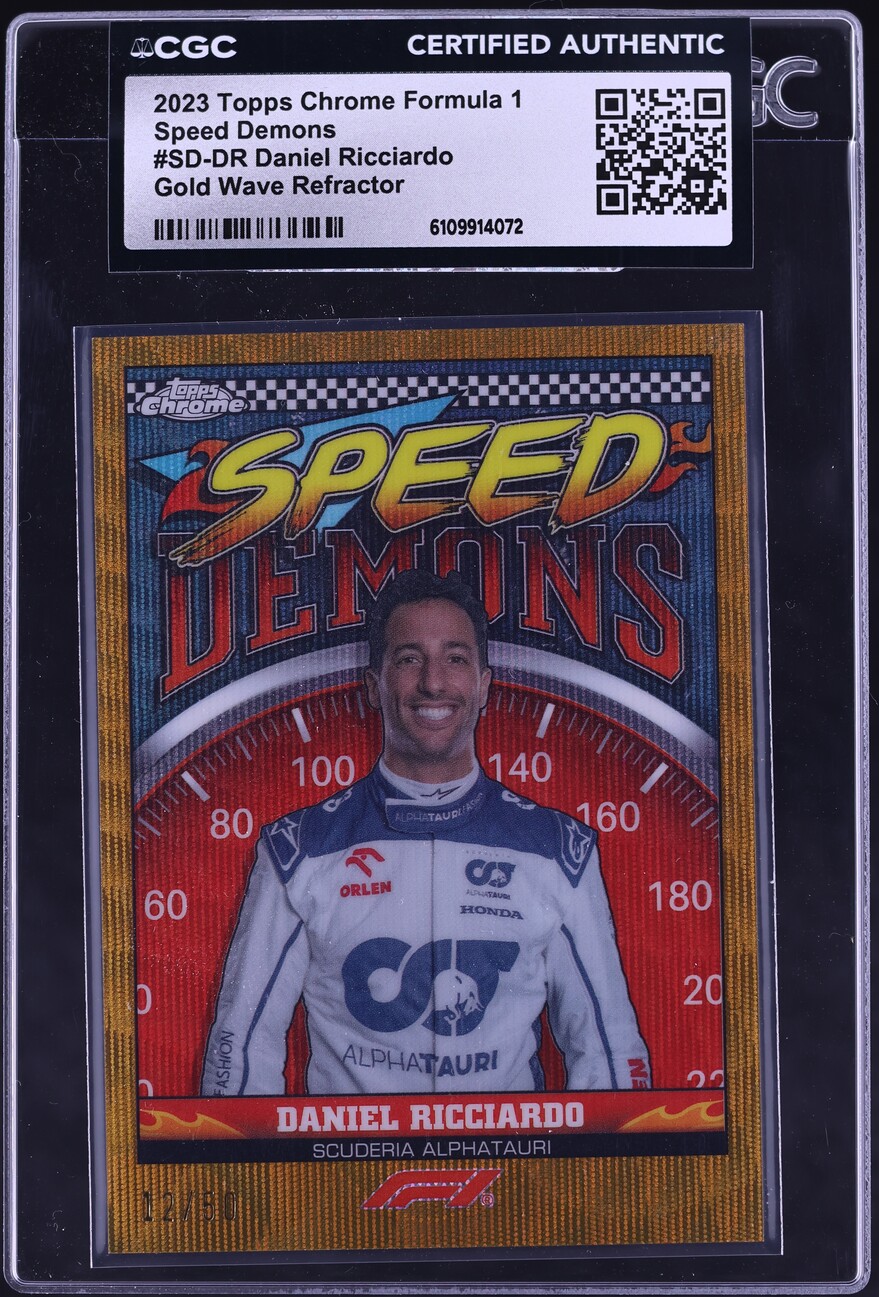 2023 Topps Chrome Formula 1 Speed Demons Gold Wave Refractor Daniel ...