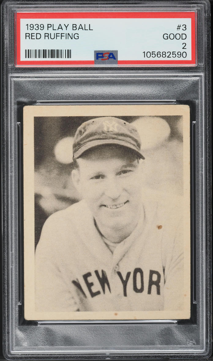 1939 Play Ball Red Ruffing #3 PSA 2 GD on Fanatics Collect