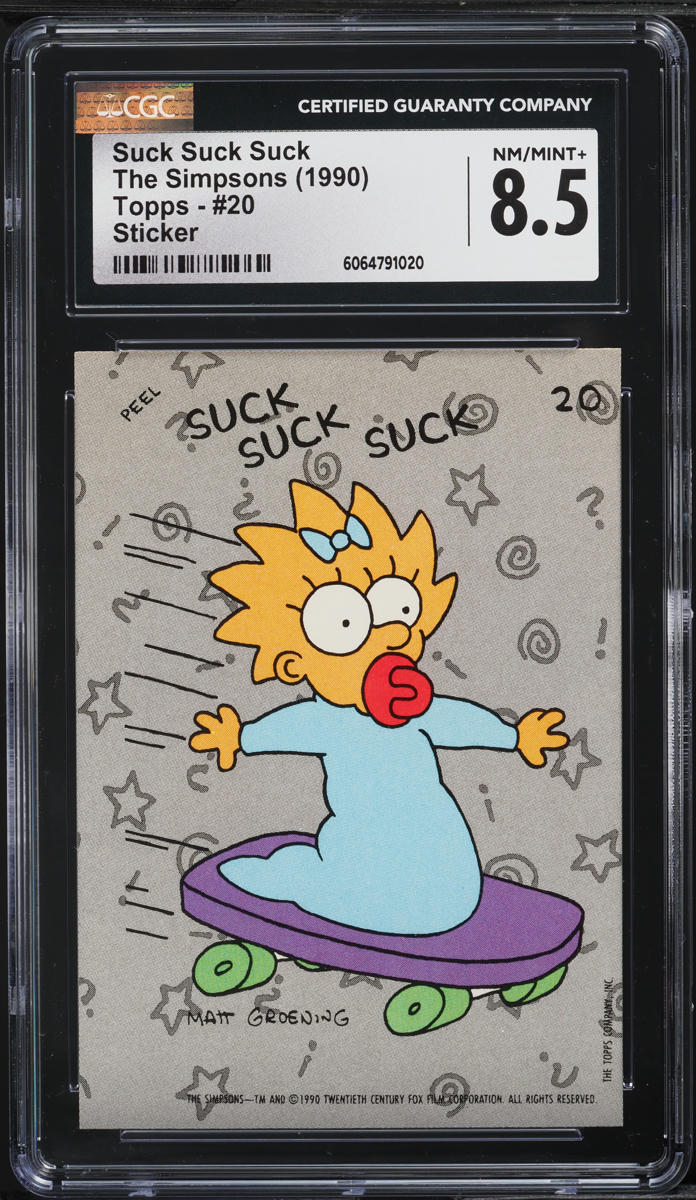 1990 Topps The Simpsons Sticker Maggie Simpson #20 CGC 8.5 NM-MT+ on ...