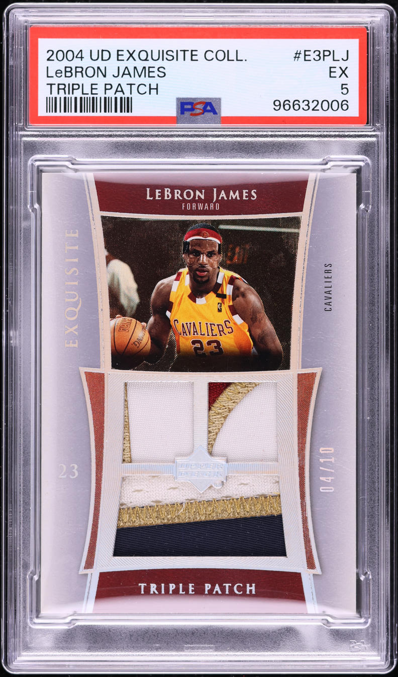 2004 Exquisite Collection Triple LeBron James PATCH /10 #E3P-LJ PSA 5 ...