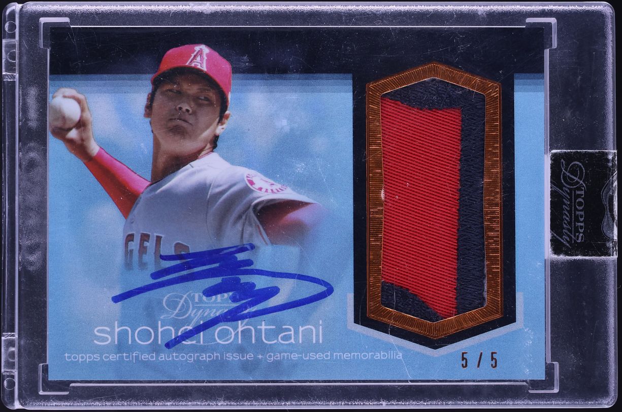 2018 Topps Dynasty Blue Shohei Ohtani ROOKIE PATCH AUTO 5/5 #AP-SO5 on ...