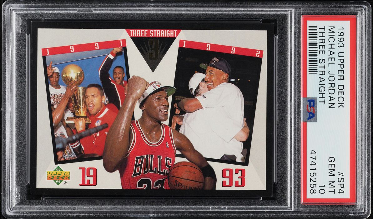 1993 Upper Deck Three Straight Michael Jordan #SP4 PSA 10 GEM MINT on Fanatics Collect